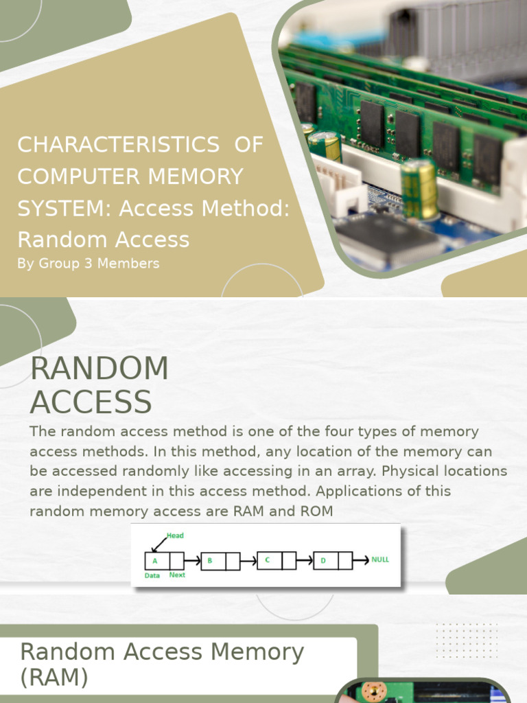 Memory Access Methods And Characteristics Pdf 