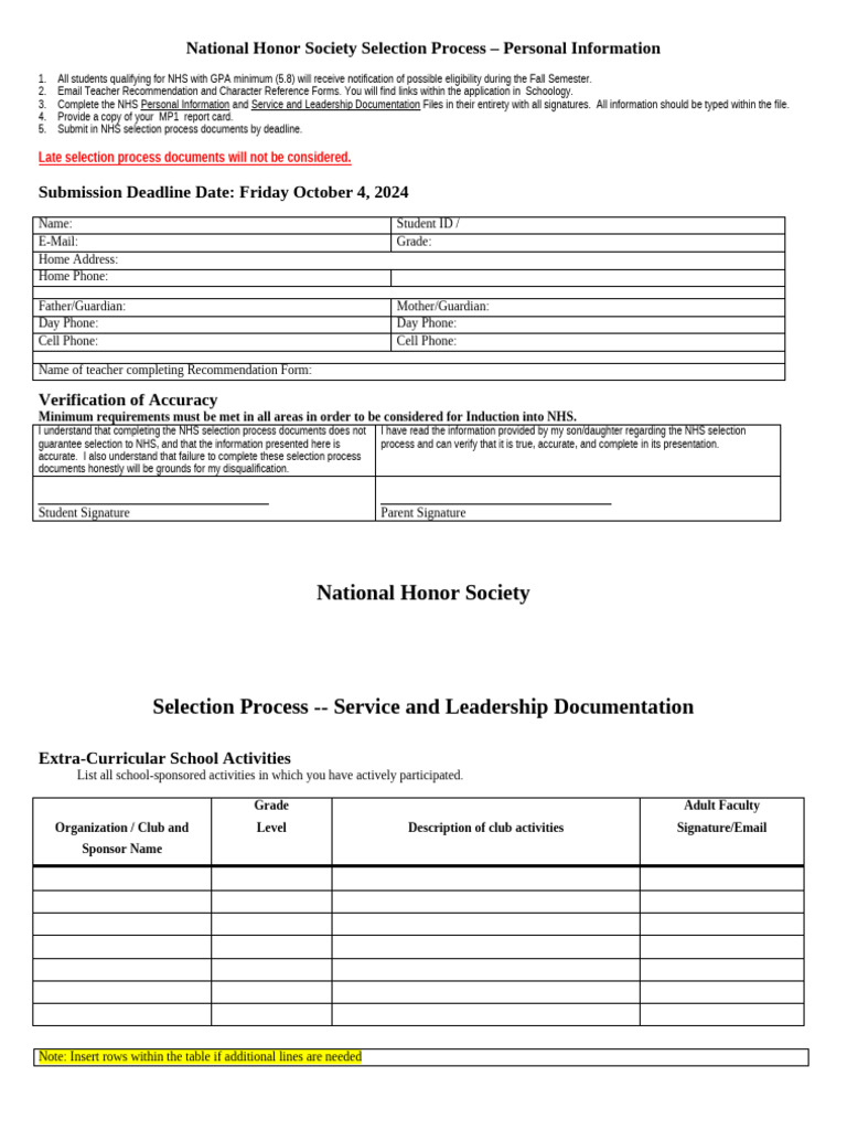 NHS Application Forms 2024-2025 | PDF