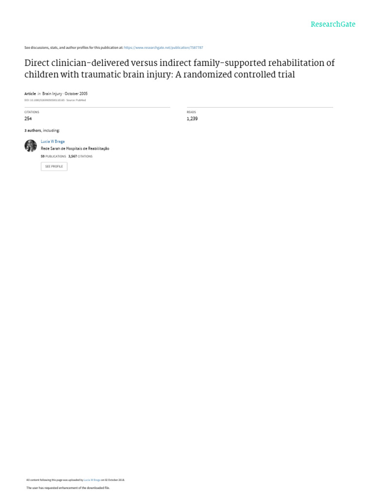 Direct Clinician-Delivered Versus Indirect Family | PDF | Traumatic ...