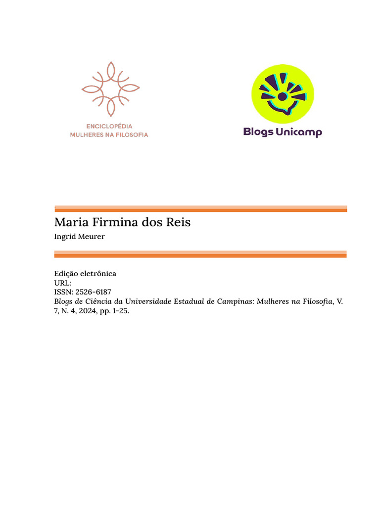 Verbete Maria Firmina Dos Reis PDF | PDF | Escravidão | Abolicionismo