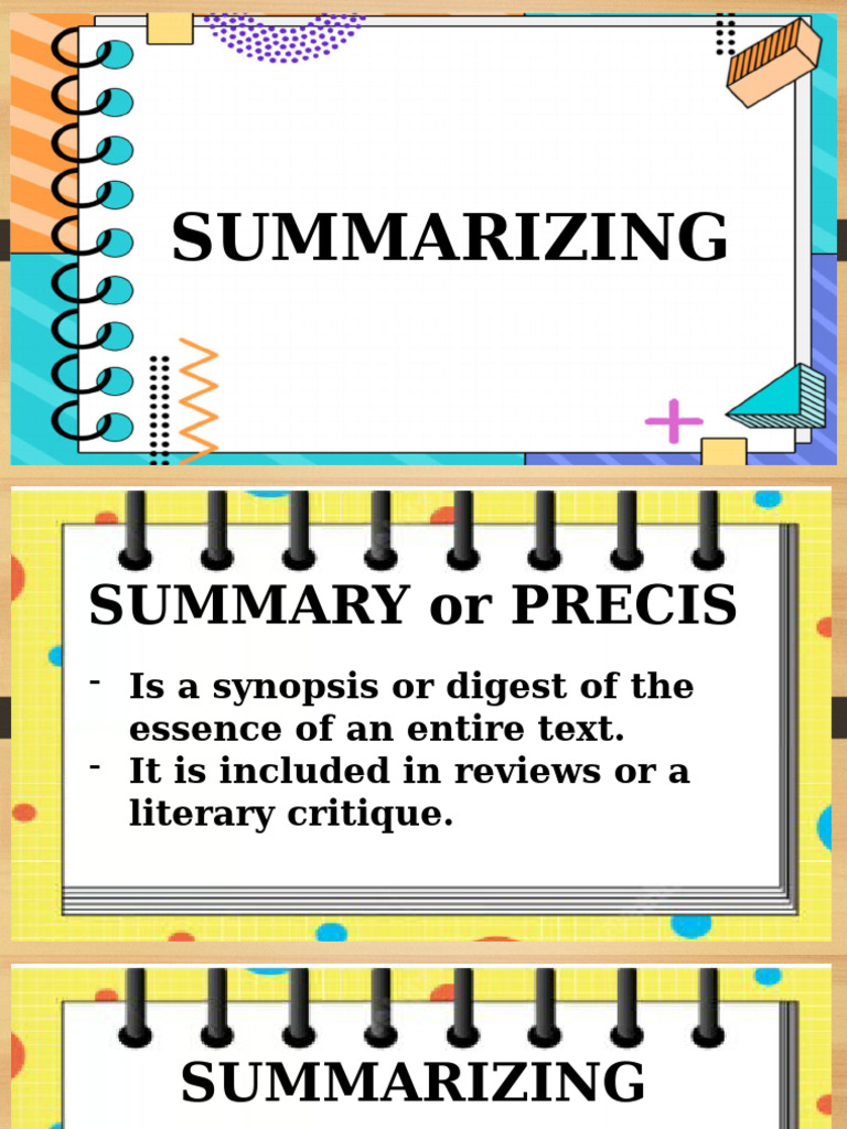 Effective Summarizing Techniques | PDF | Self-Improvement