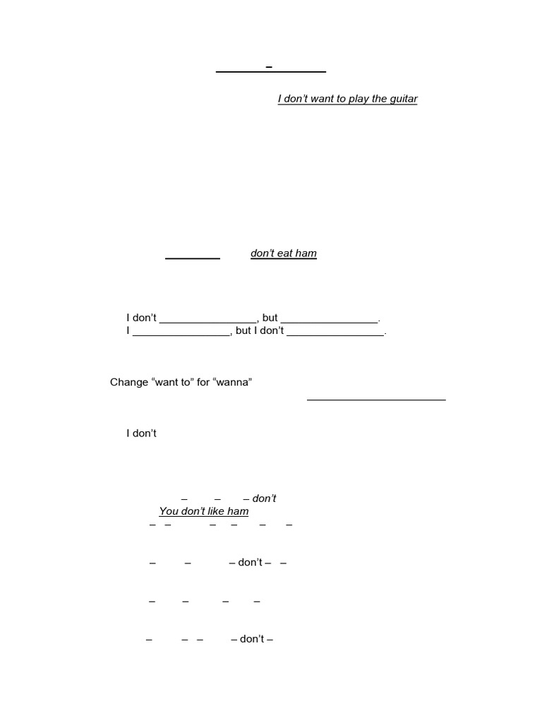 Negative Form Exercises for English Learners | PDF | Drink | Foods