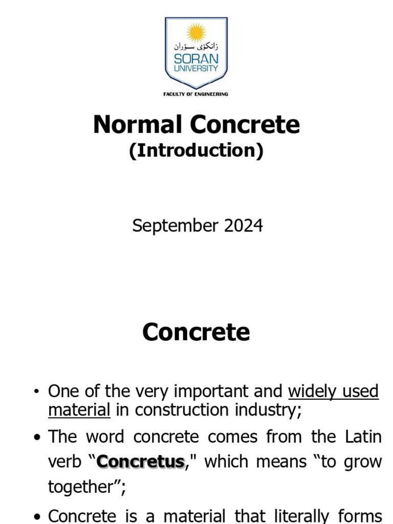 Overview of Normal Concrete | PDF | Concrete | Construction Aggregate