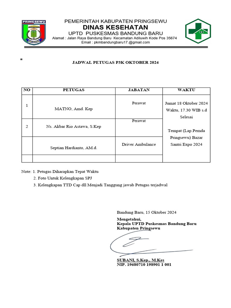 JADWAL P3K Jumat 18 oktober 2024 | PDF
