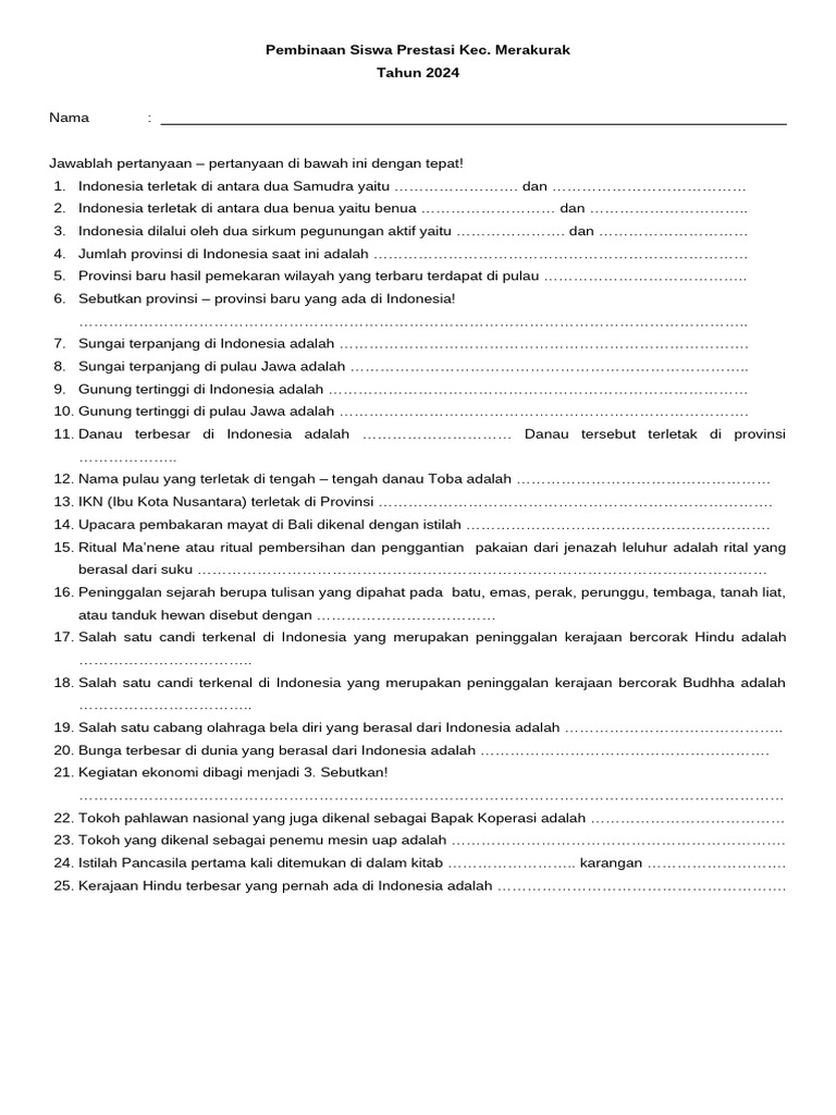 Pembinaan Siswa Prestasi Kec | PDF