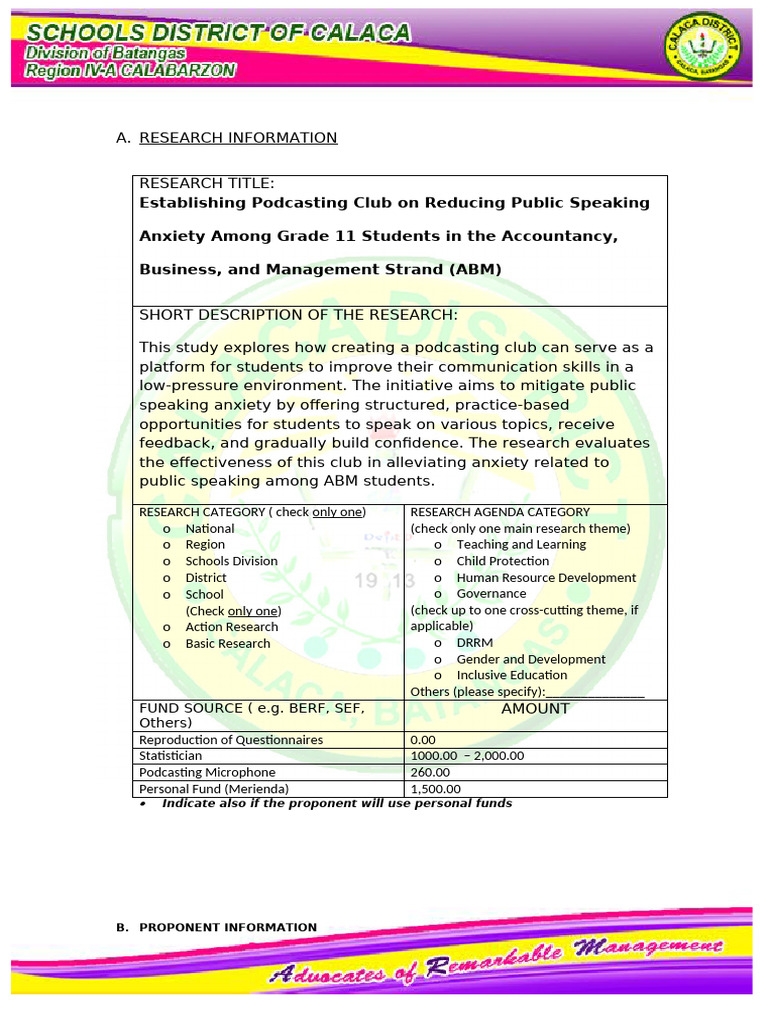 Format of Action Research and Basic Research Template | PDF | Questionnaire | Public Speaking