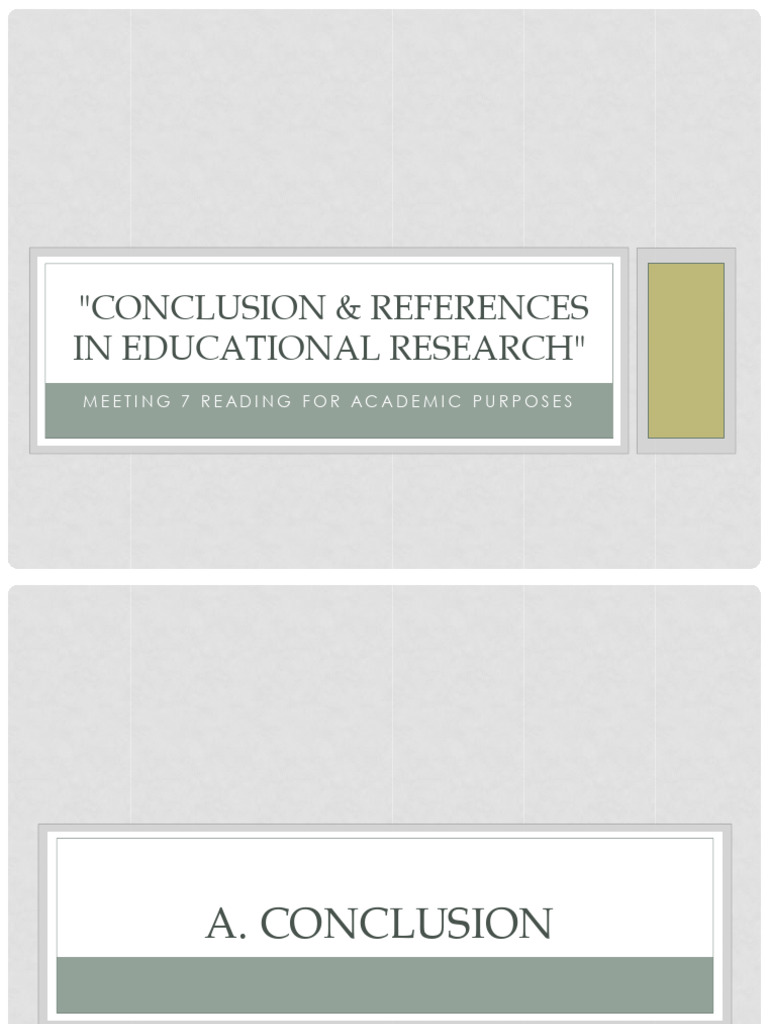 Conclusion in Educational Reseach | PDF | Essays | Analogy