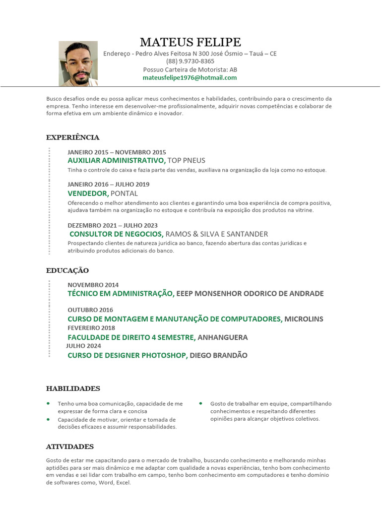 Curriculo Mateus | PDF