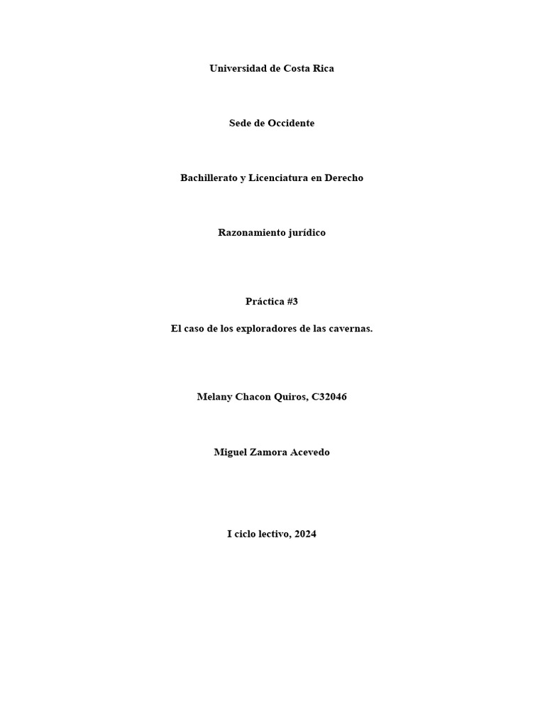 Práctica sobre los exploradores de las cavernas | PDF | Justicia ...