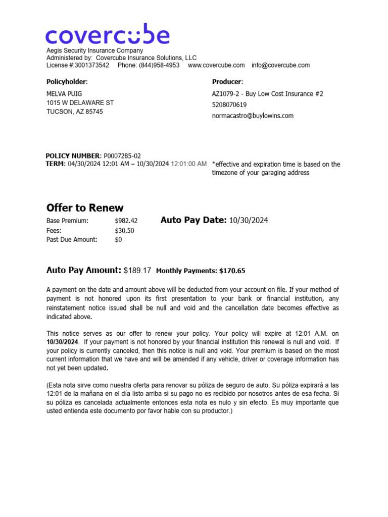 Offer To Renew EFT | PDF