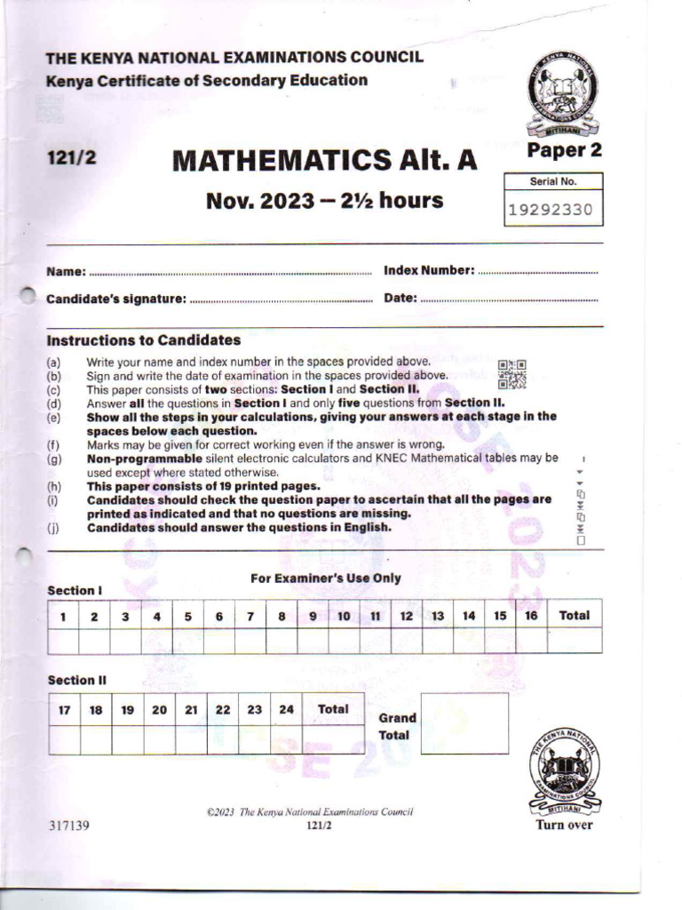 Mathematics Paper 2 | PDF