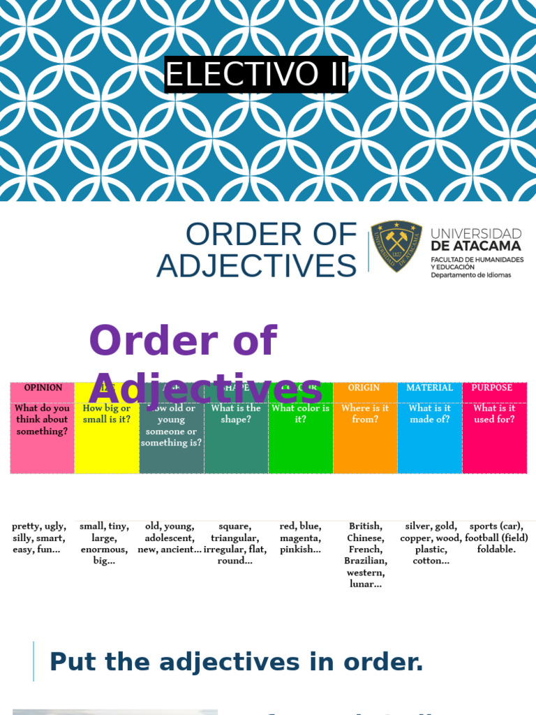 Adjectives Order | PDF