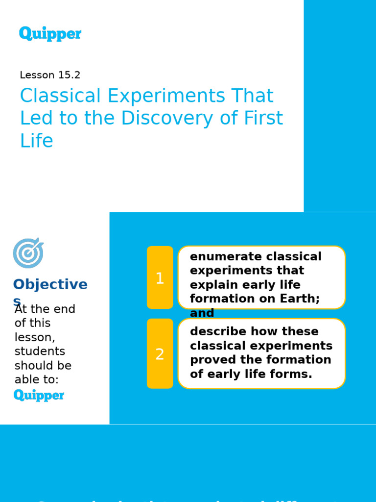 Earth and Life Science SHS 15.2 Classical Experiments That Led To The ...