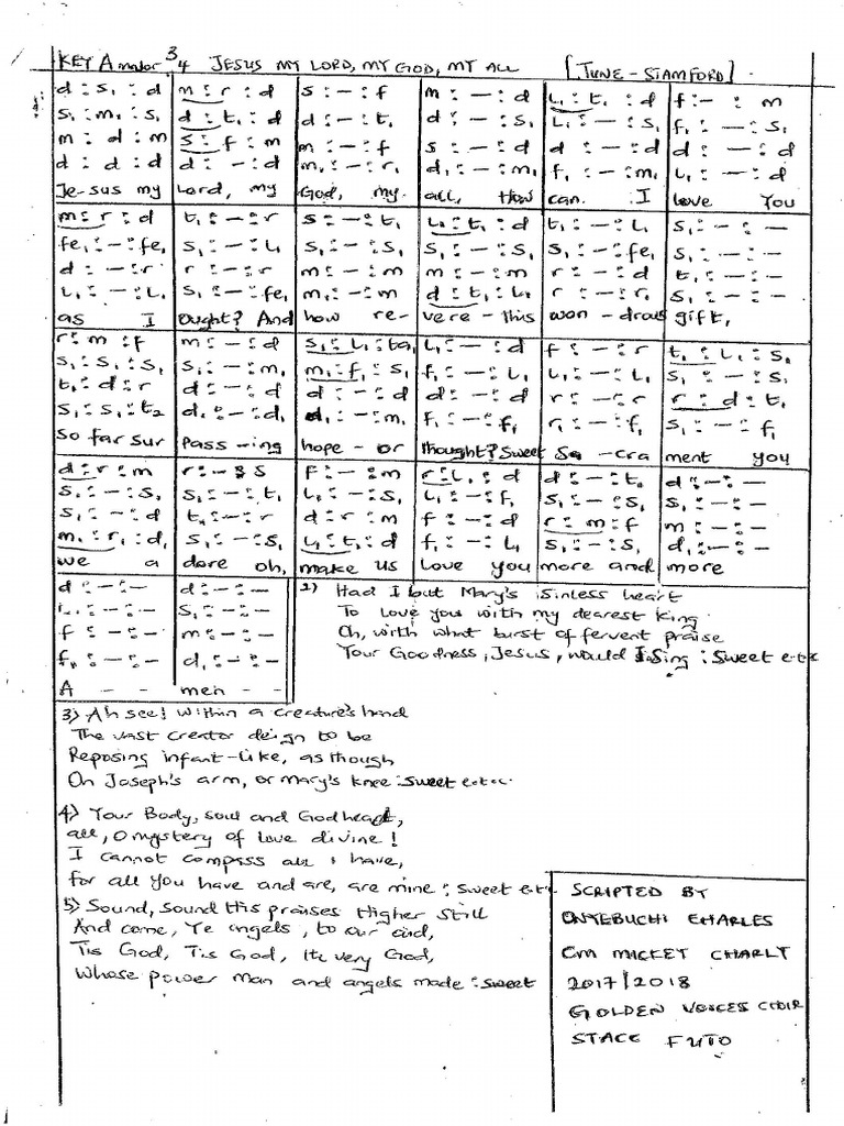 Jesus My Lord My God My All | PDF