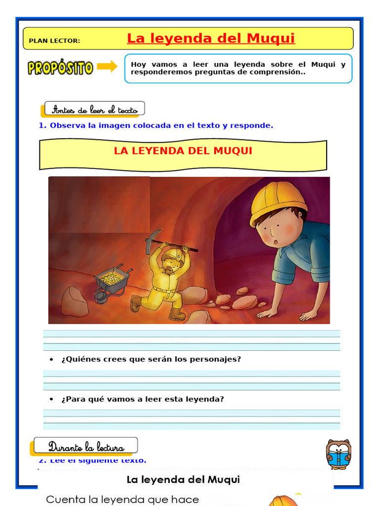U7 S1 Ficha D4 Plan Lector El Muqui | PDF