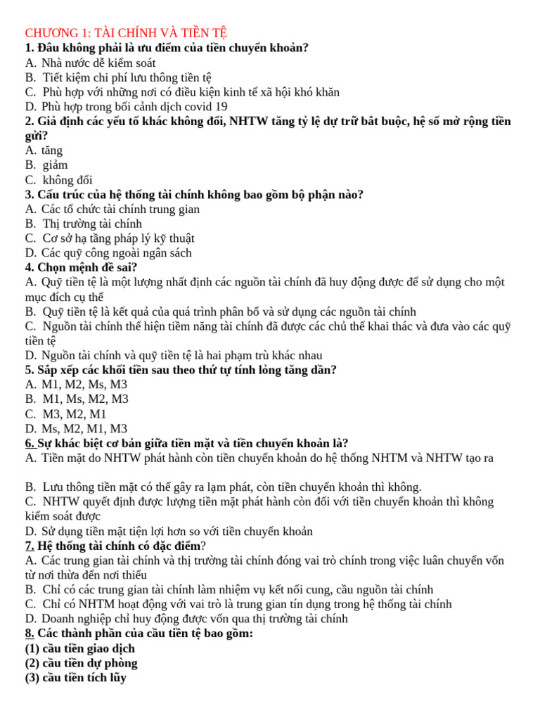 trác nghiệm tctt | PDF