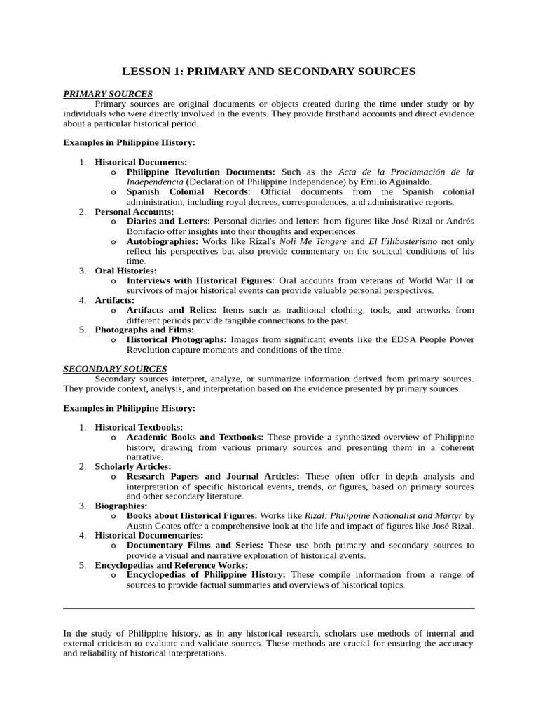 Lesson 1 - History | PDF | Primary Sources | Authentication