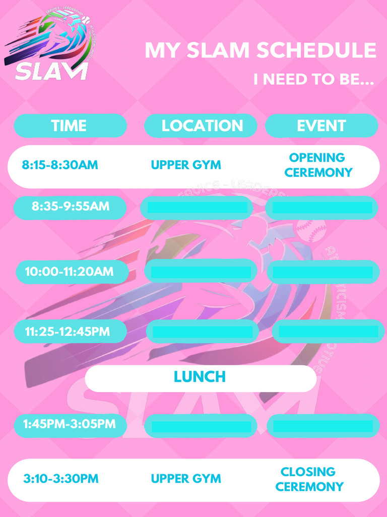 My Slam Schedule | PDF