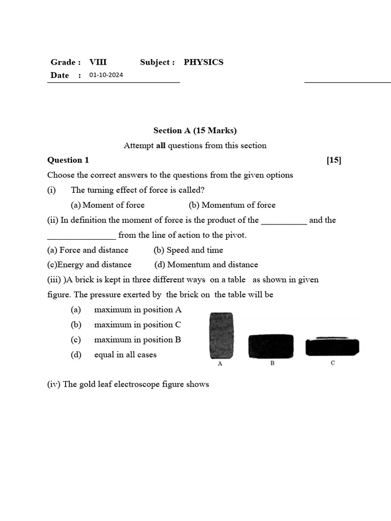 G8 Physics FS Revision | PDF | Force | Pressure