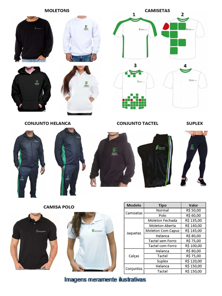 UNIFORMES IFSULDEMINAS - Modelos e Valores | PDF