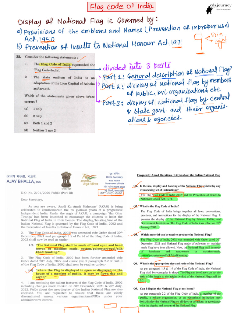 One Pager- Flag Code of India | PDF