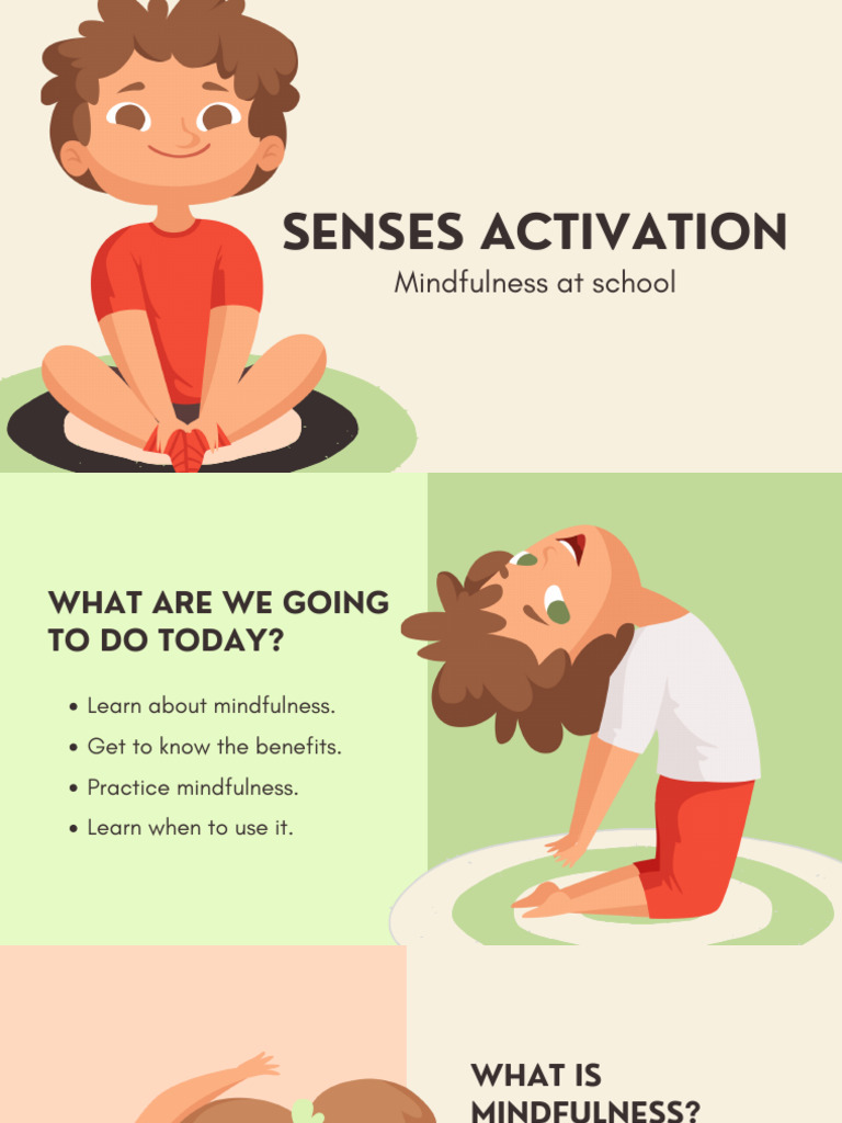 Orange Green Illustrative Mindfulness Activity Education Presentation ...