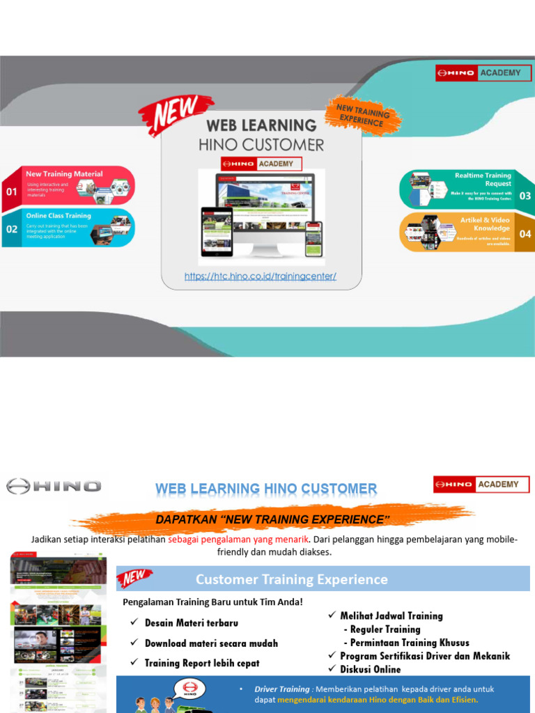 Introduction Penggunaan Web Learning Hino For Customer | PDF