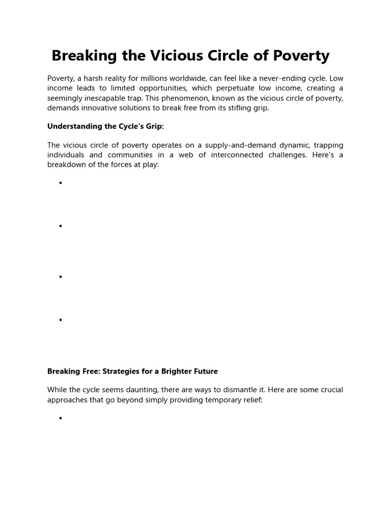 Breaking the Vicious Circle of Poverty | PDF | Poverty | Poverty & Homelessness