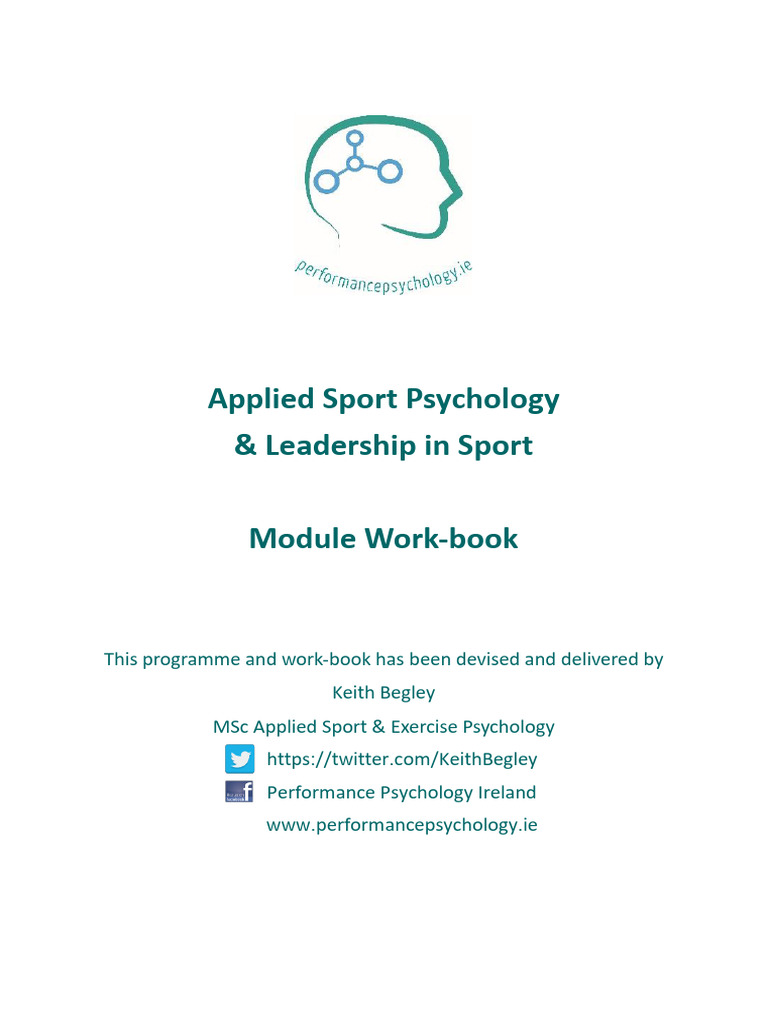 Applied Sport Psychology Leadership Workbook | PDF | Psychology ...
