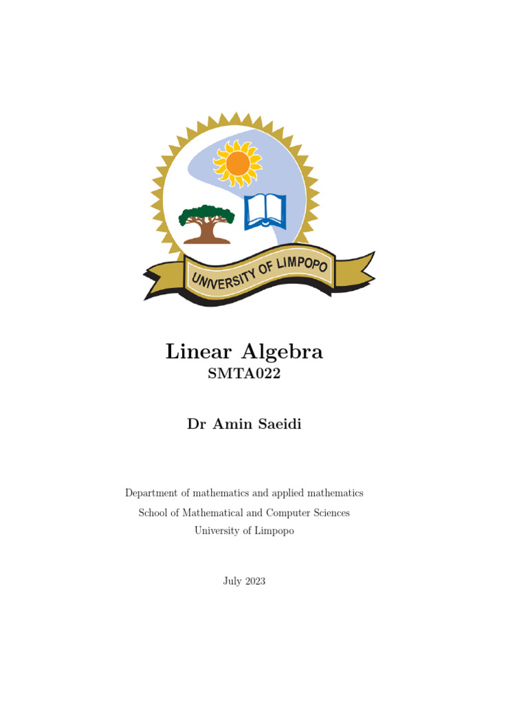 Linear Algebra Study Guide for Students | PDF | Matrix (Mathematics) | Basis (Linear Algebra)