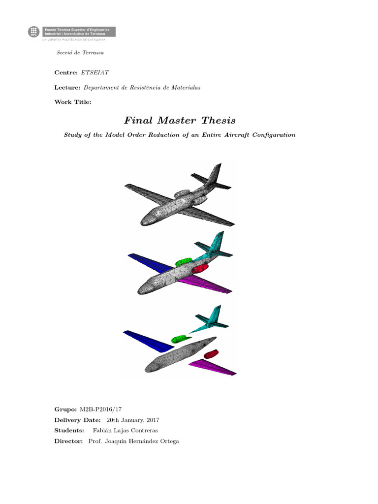 Study of The Model Order Reduction of An Entire Aircraft Configuration ...
