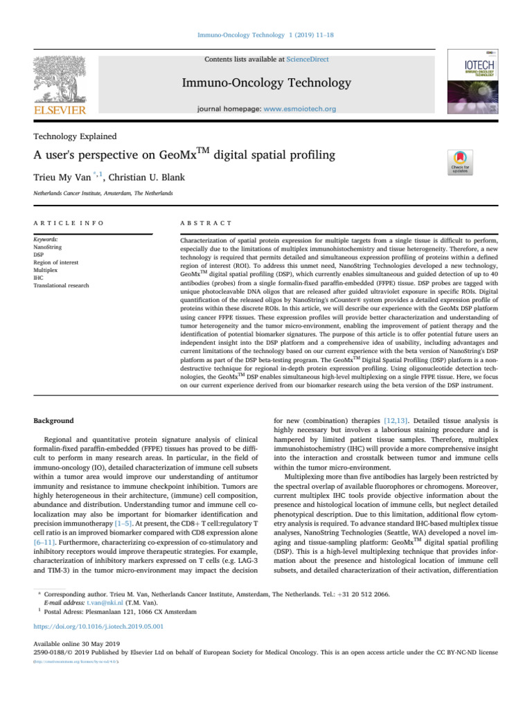 A User's Perspective On GeoMxTM Digital Spatial Profiling | PDF ...