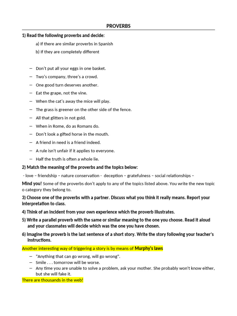 Engaging Kids with Proverbs Stories | PDF