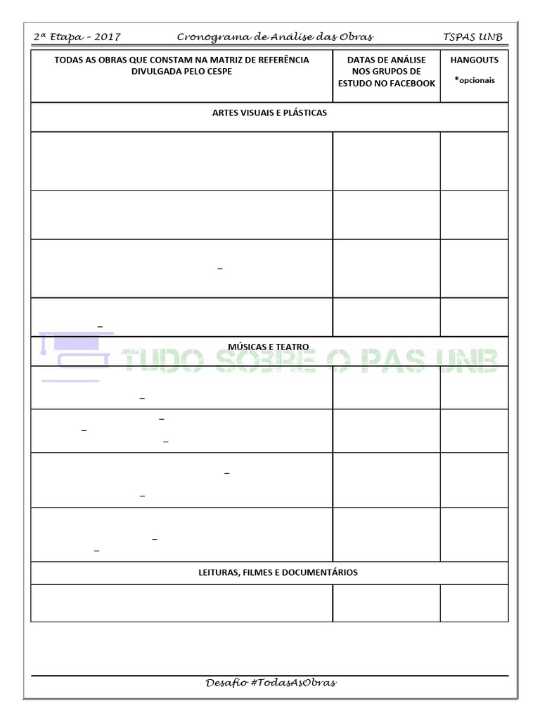Cronograma de Estudos Pas 21 | PDF