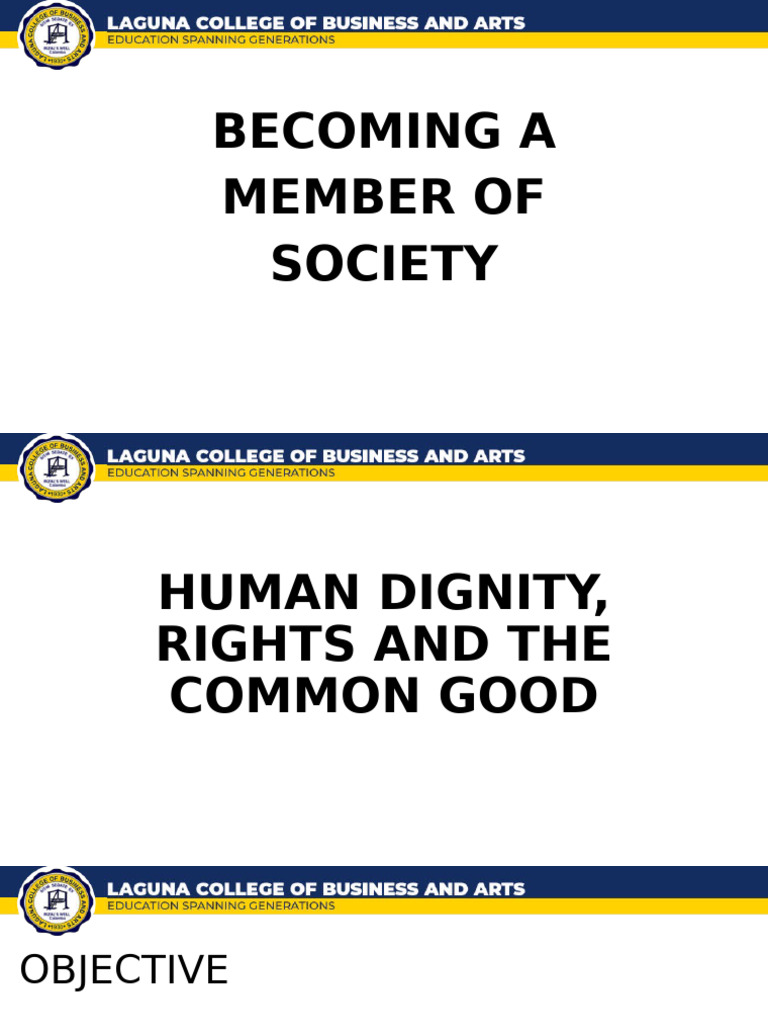 Ucsp - Week 7 Human Dignity Rights and The Common Good | PDF | Rights ...