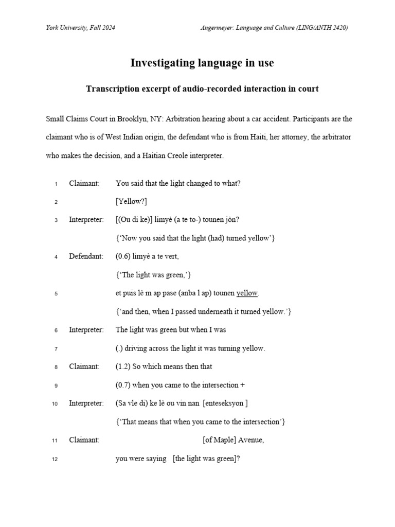 L1 Handout Creole Interpreting | PDF