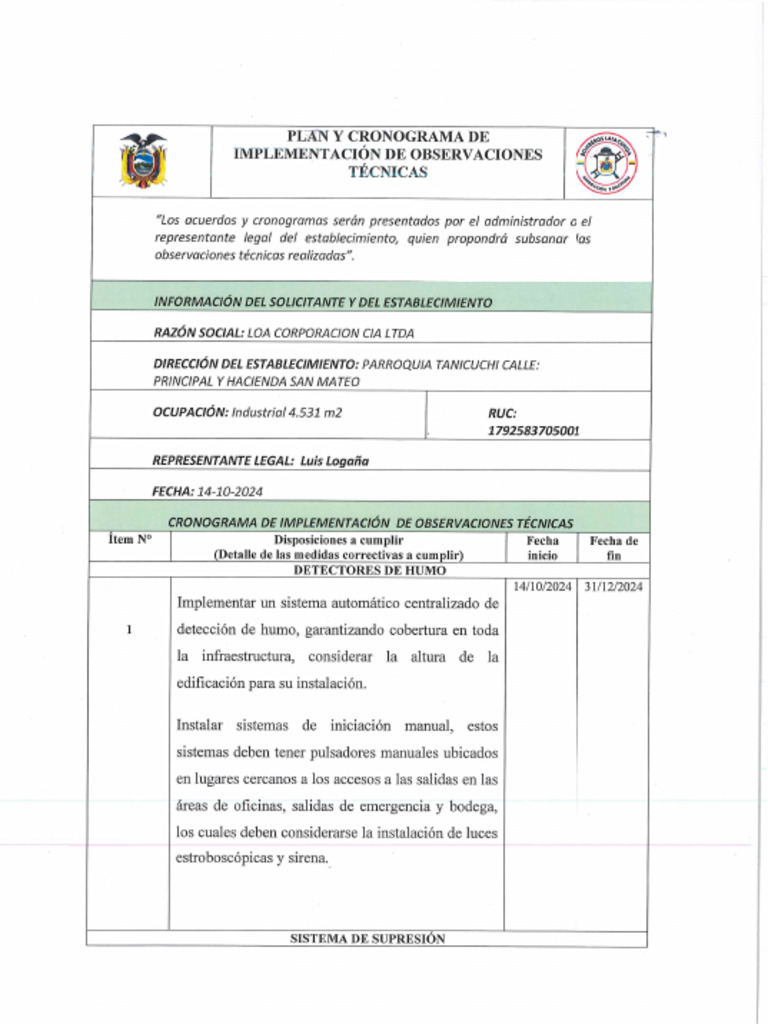 Plan de Implementacion | PDF