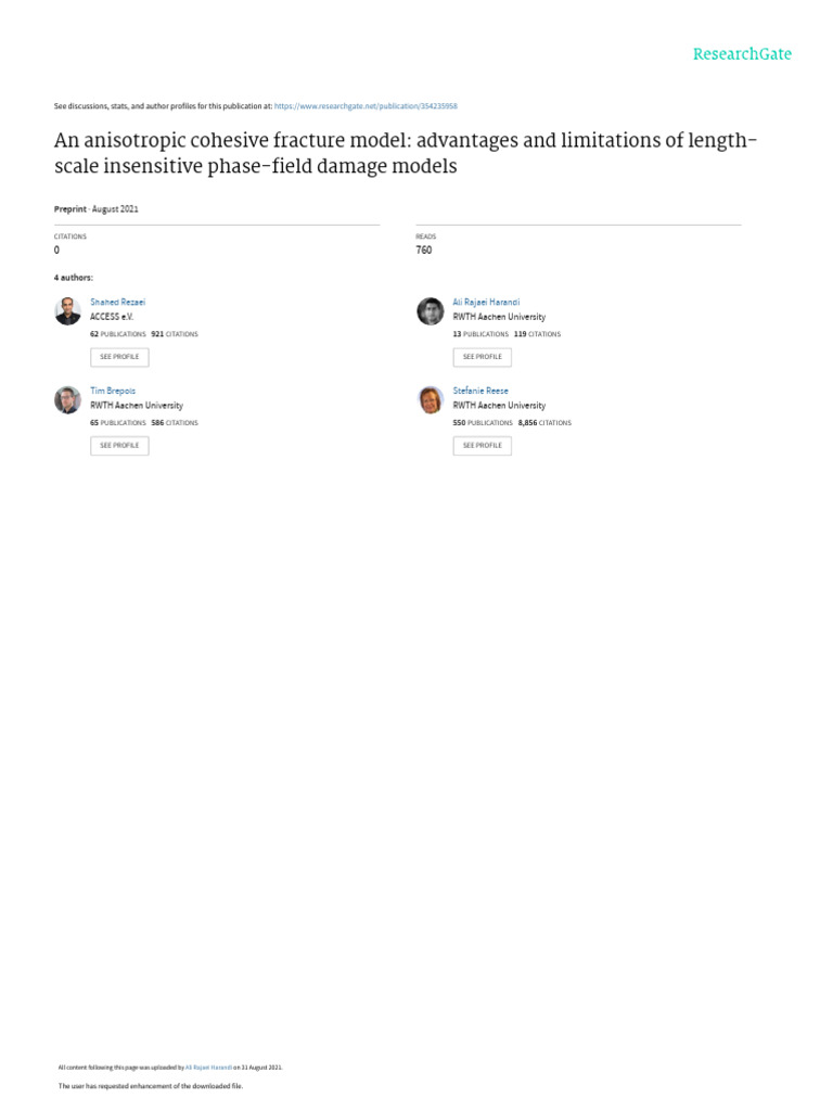 An Anisotropic Cohesive Fracture Model - Advantages and Limitations of Length-Scale Insensitive ...