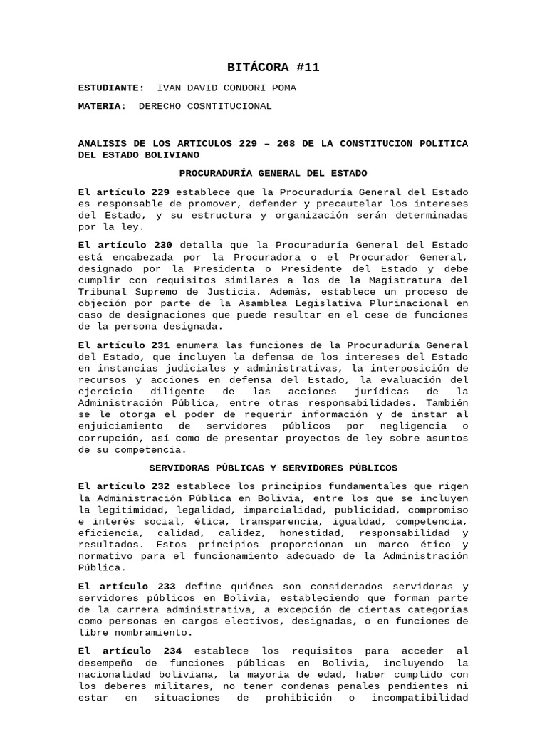 Bitácora 11 | PDF | Bolivia | Estado (política)