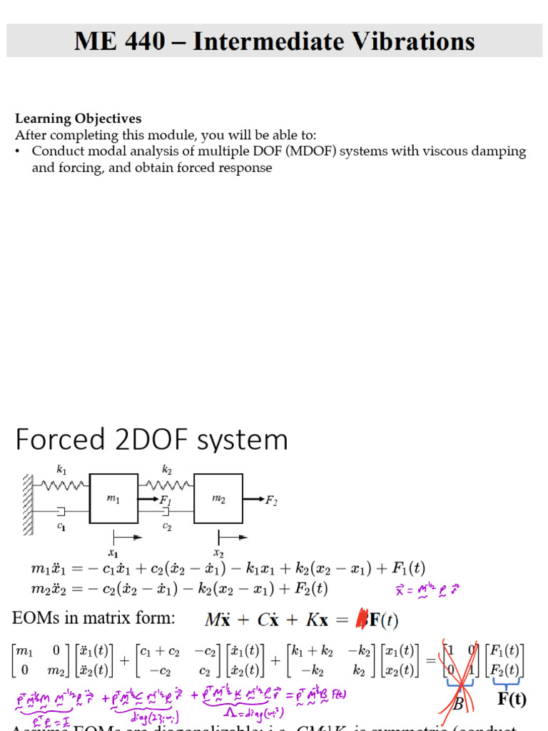 M4 Lecture4 Modan Forced-Response | PDF | Resonance | Damping