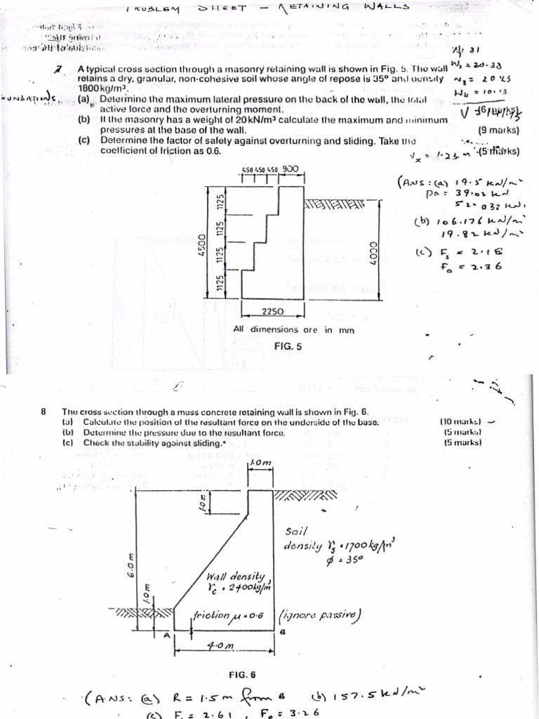 Retaining - Walls.tutorial Sheet | PDF