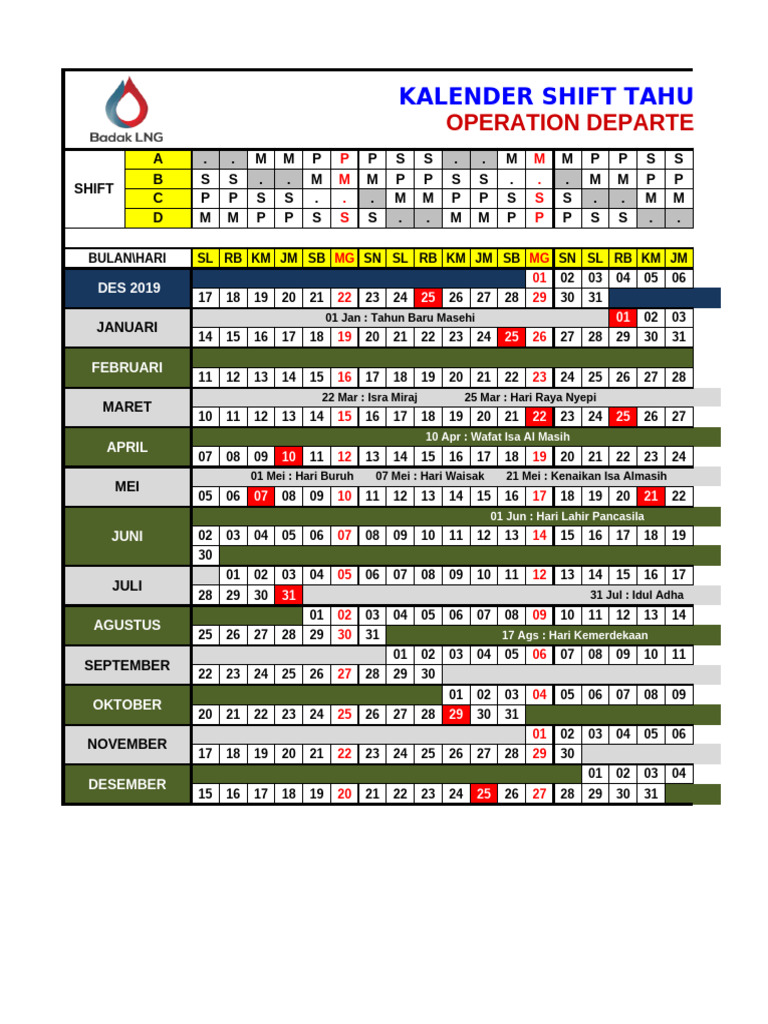 Jadwal Shift 2023 | PDF