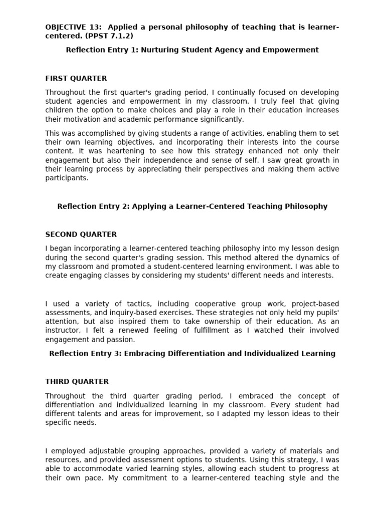 OBJECTIVE 13 JANE - Copy | PDF | Learning | Critical Thinking