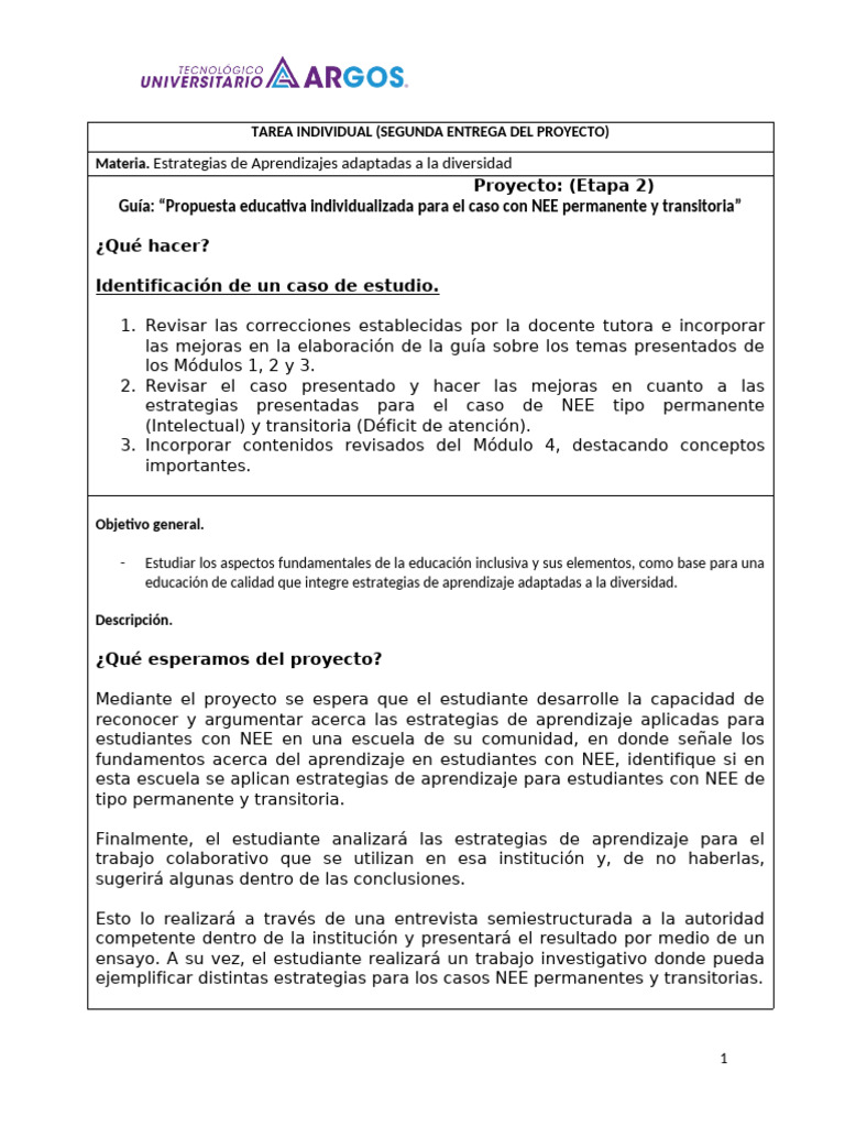 Formato Proyecto Final - Eaald | PDF | Aprendizaje | Maestros