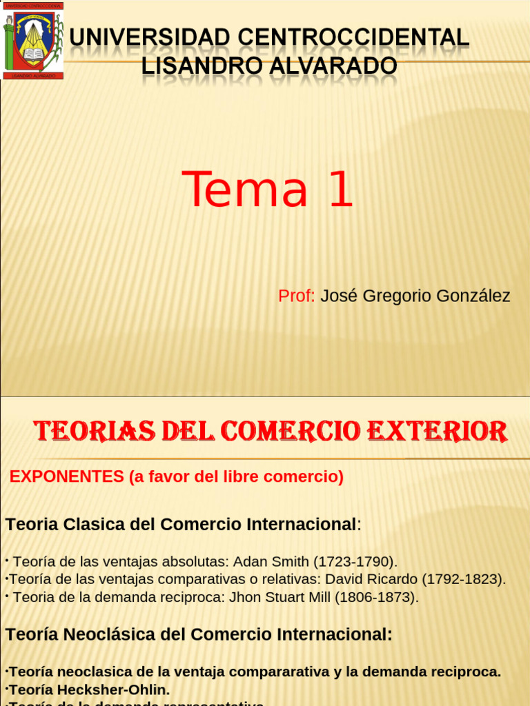 UNIDAD 1 . Tema 1 | PDF | El comercio internacional | Ventaja comparativa