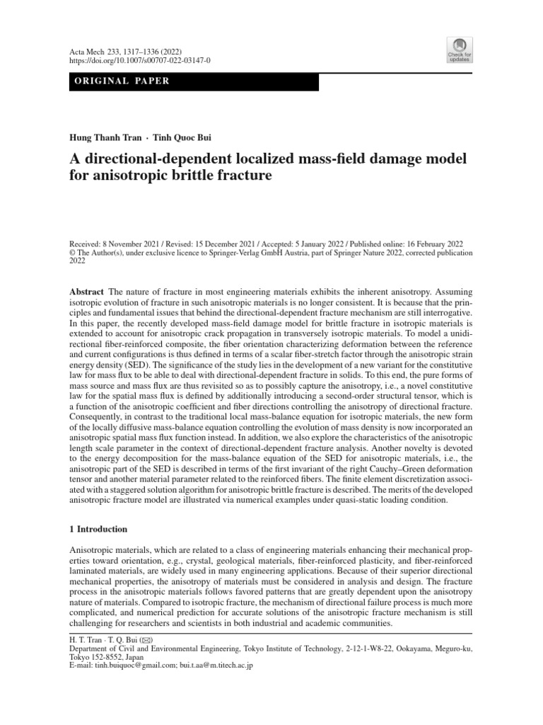 2-A Directional-Dependent Localized Mass-Field Damage Model For ...