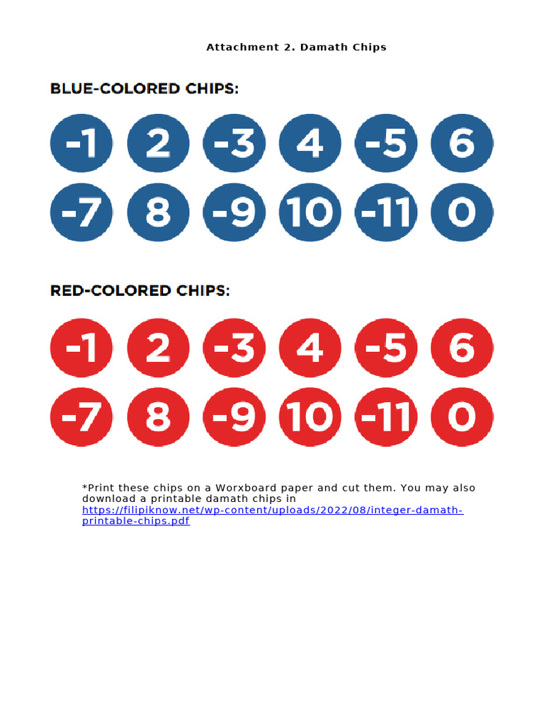 Damath Chips for Educators | PDF | Home & Garden