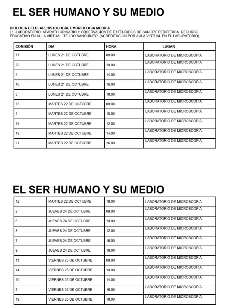 SHM 2024 - Actividades Biología Celular, Histología, Embriología Médica | PDF | Anatomía ...