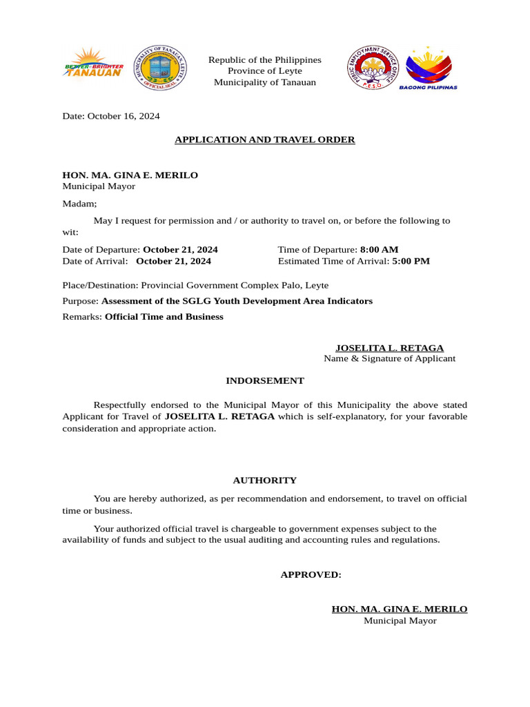 Travel Order 2024 | PDF | Politics | Law