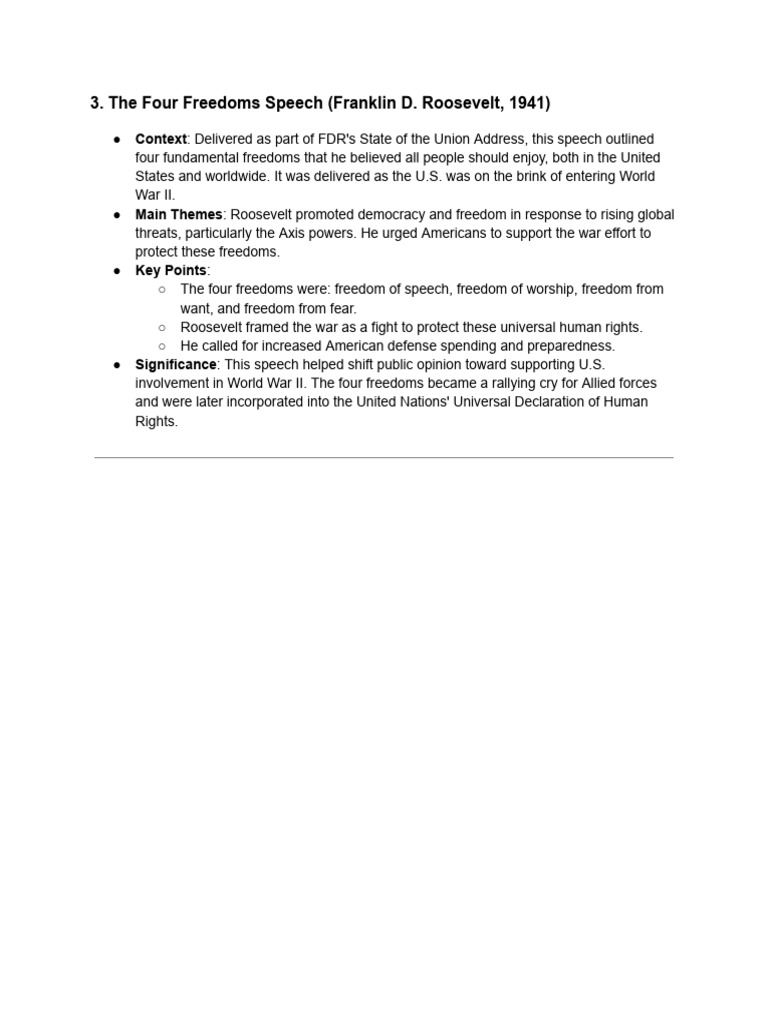 4 Freedoms Notes | PDF
